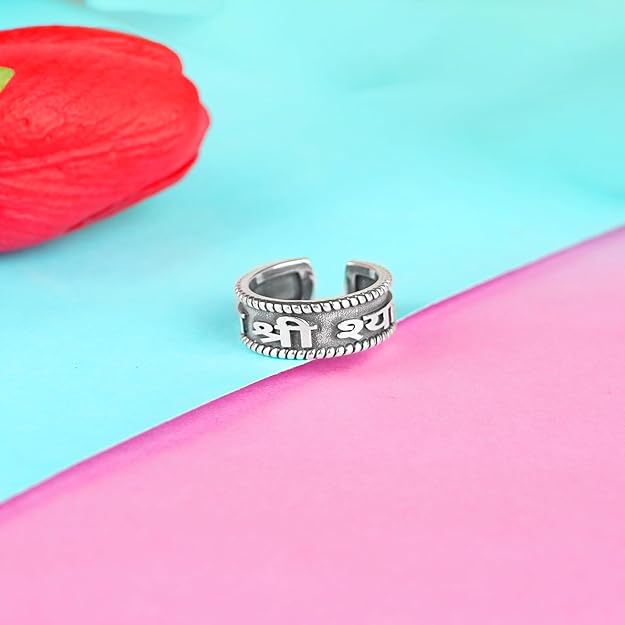 Khatushyam Jai Shree Shyam Sterling Silver Wrap Ring for Men & Women ...