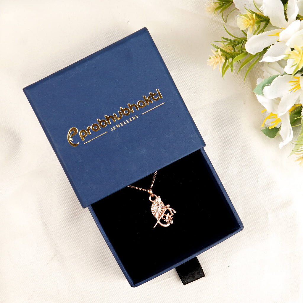 Shri Krishna Pendant With Murli with Om Design Rose Gold Silver Pendan ...