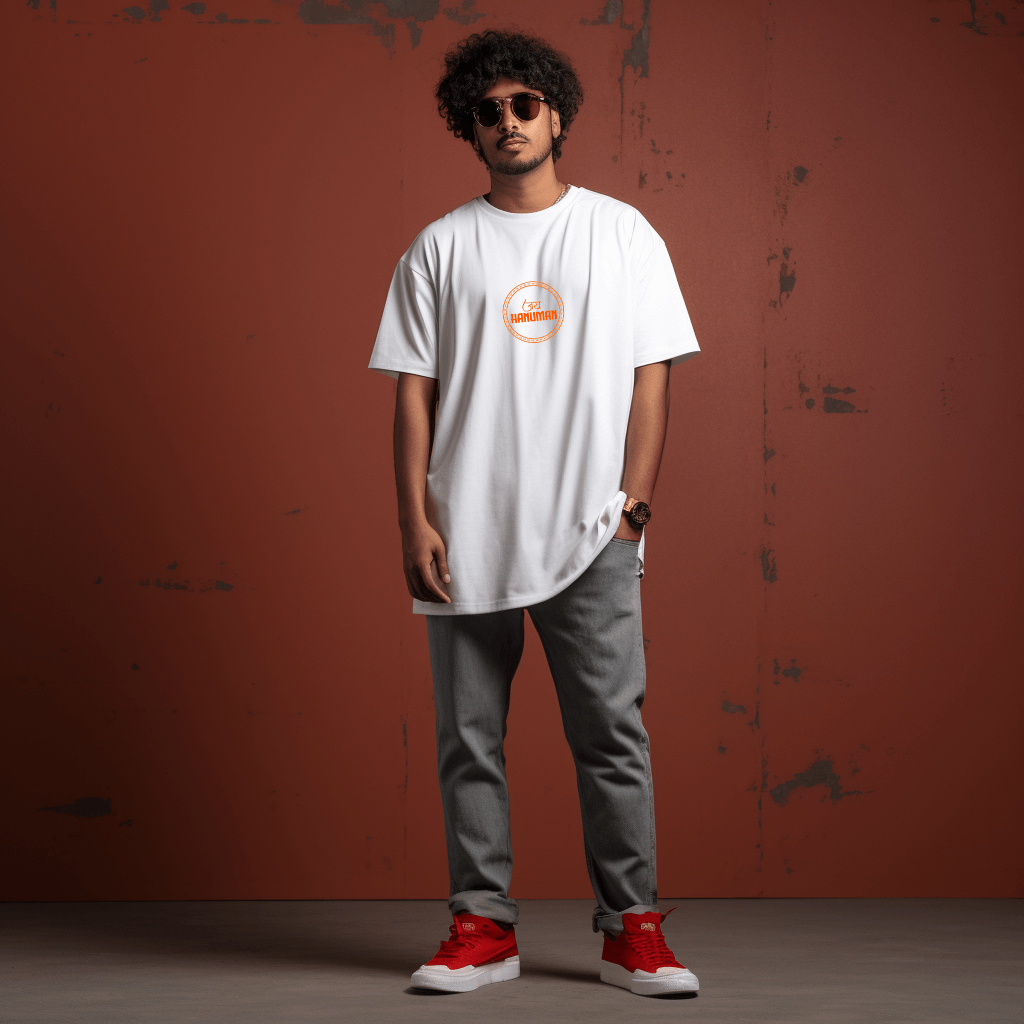 Mahabali Bajrangbali White Oversize Printed Tshirt for Men – Prabhubhakti