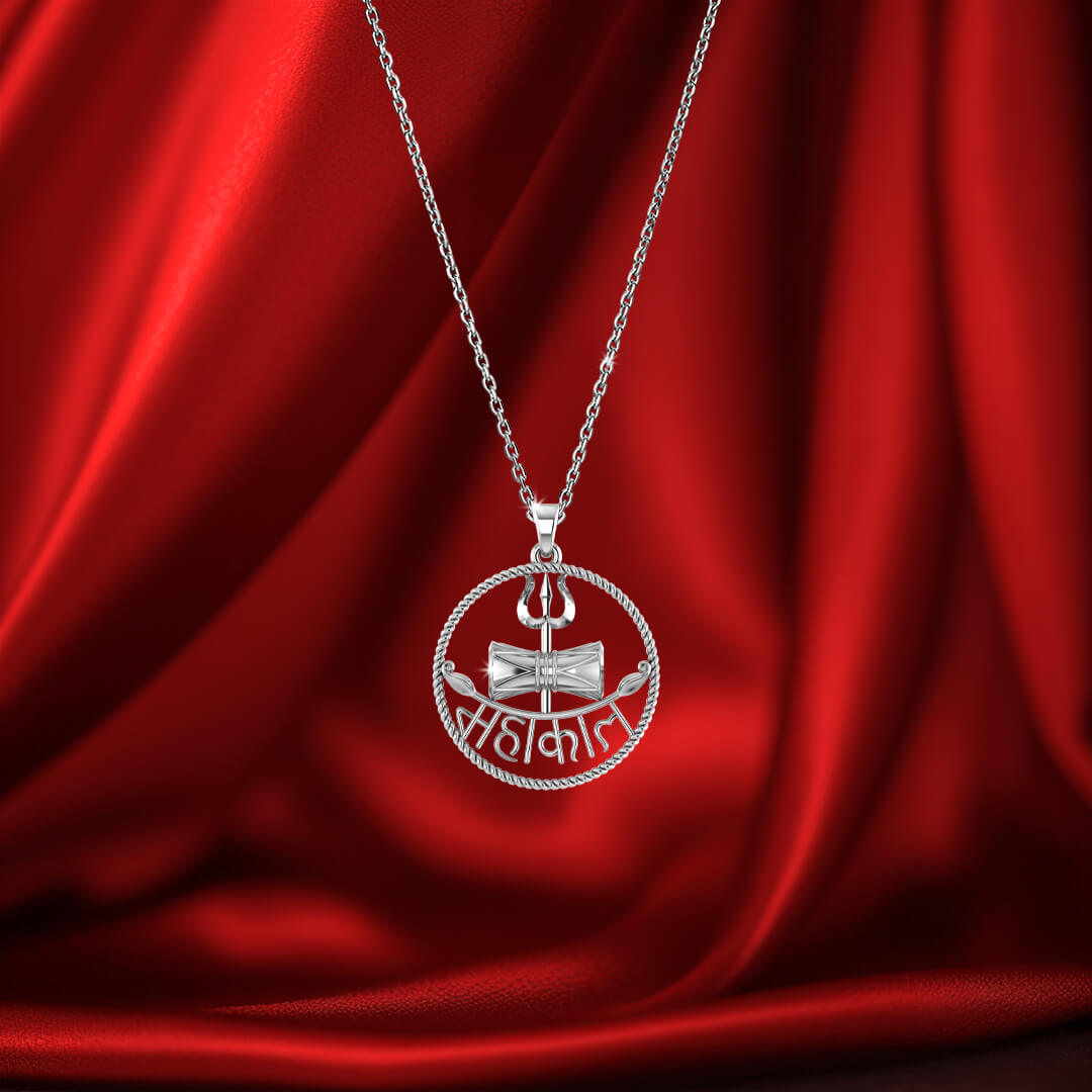 Mahadev Mahakal Locket silver Shiva Trishul With Damru Pendant ...