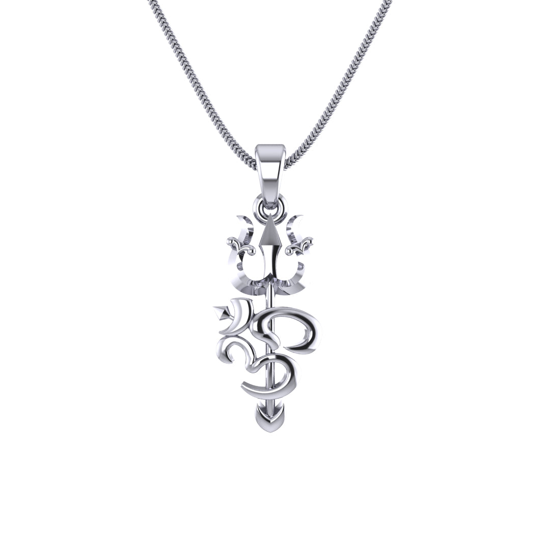 Mahadev Om with Trishul Silver Locket | Silver Pendant for Gifts ...