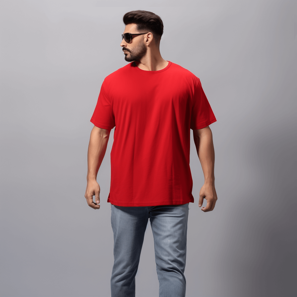 Solid Red Oversized Tshirt For Men and Women – Prabhubhakti
