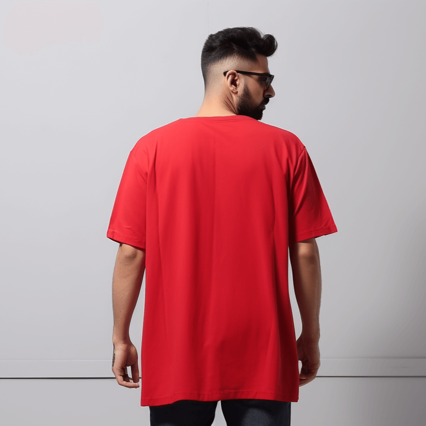 Solid Red Oversized Tshirt For Men and Women – Prabhubhakti