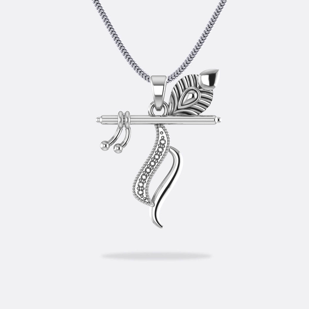 Spiritual Shri Krishna Mor Pankh Silver Pendant 925 Sterling Silver ...