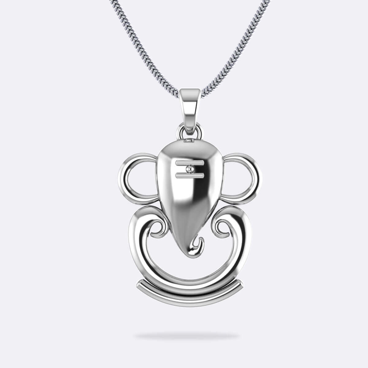 Lord Ganesha Locket In Silver With Chain | Ganesha Silver Pendant 925 ...