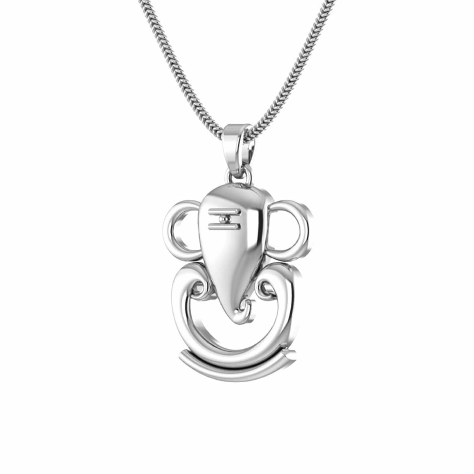 Lord Ganesha Locket In Silver With Chain | Ganesha Silver Pendant 925 ...