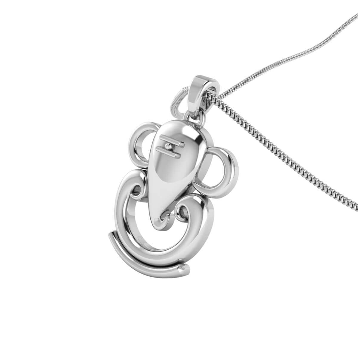 Lord Ganesha Locket In Silver With Chain | Ganesha Silver Pendant 925 ...
