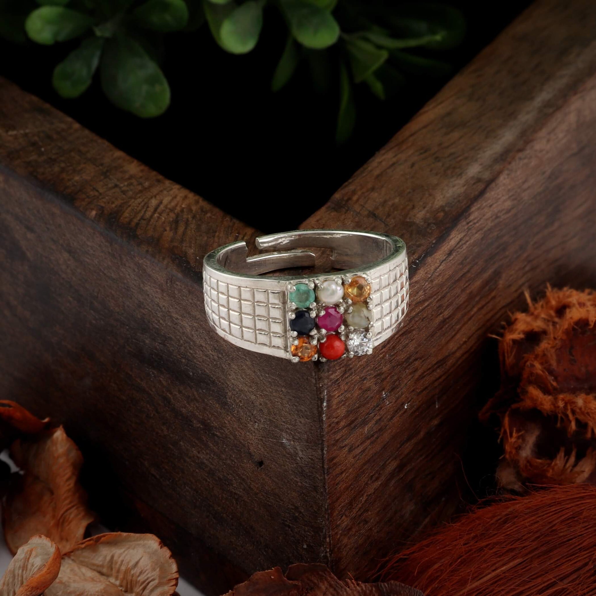 Authentic Silver Navratna Ring With 100% Original Quality – Prabhubhakti