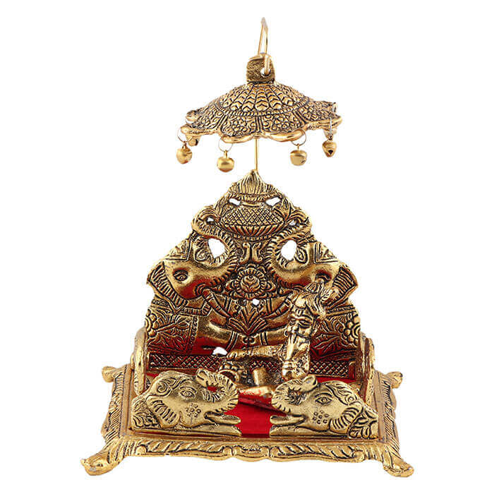Buy Brass Finish Singhasan with Laddu Gopal – Prabhubhakti