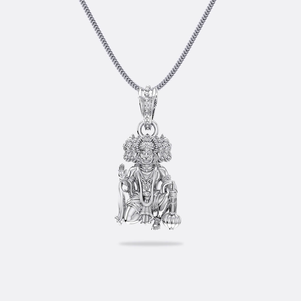 Panchmukhi Hanuman Locket Silver For Men with Chain – Prabhubhakti