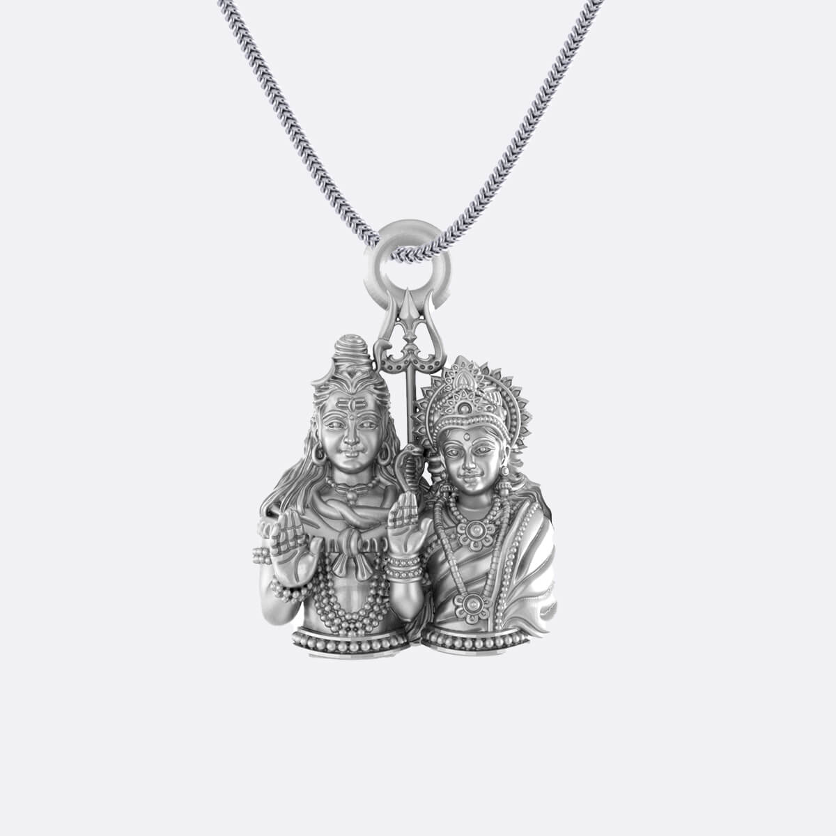 Mahadev Shiv Parvati Silver Locket With Silver Chain – Prabhubhakti