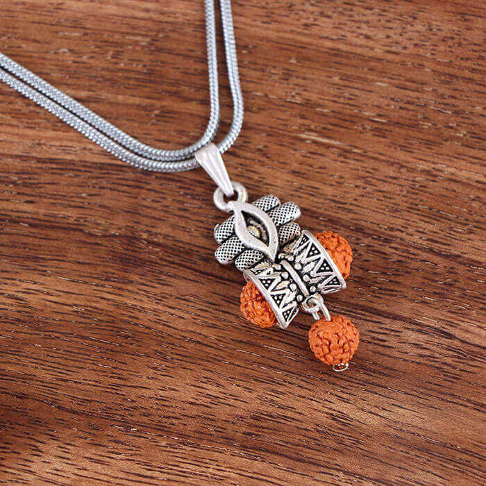 Mahadev Shiva Third Eye Silver Metal Locket For Men With Chain ...