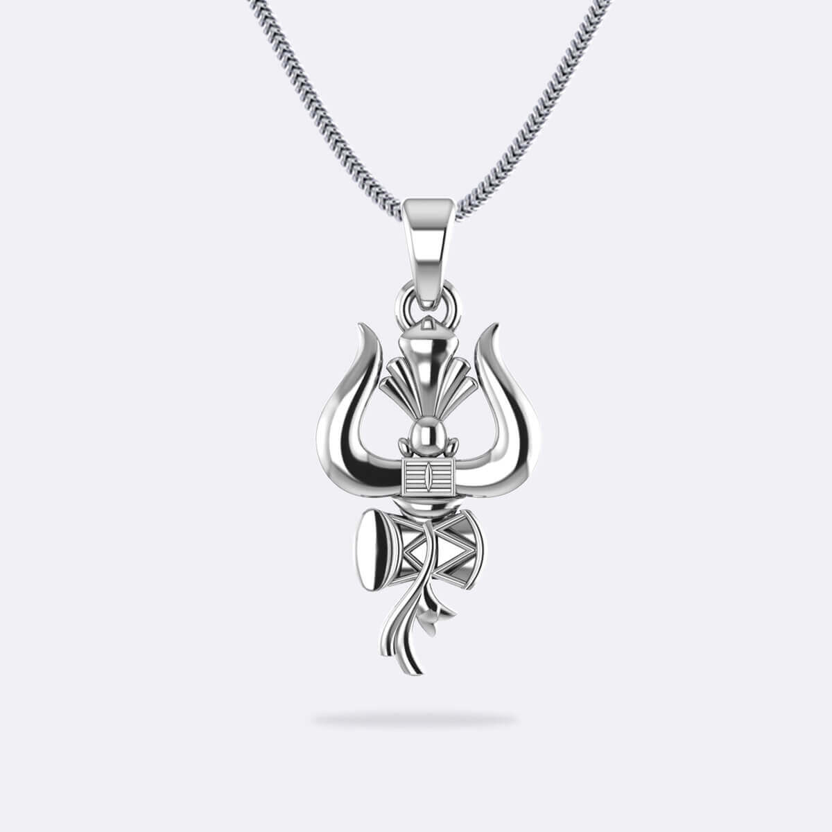 Mahadev Locket silver Shiva Trishul With Damru Pendant – Prabhubhakti